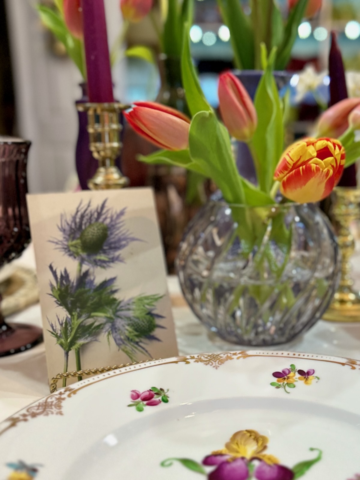 Feature - A Tulip-Inspired Purple Tablescape - Southern Vintage Table