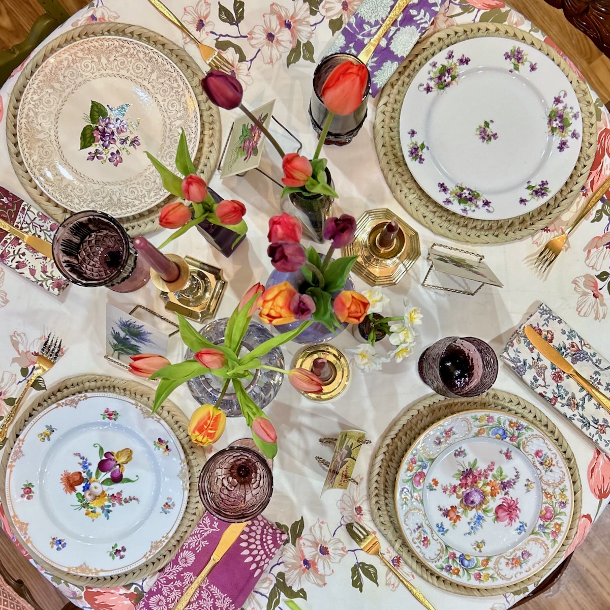 Feature - A Tulip-Inspired Purple Tablescape - Southern Vintage Table